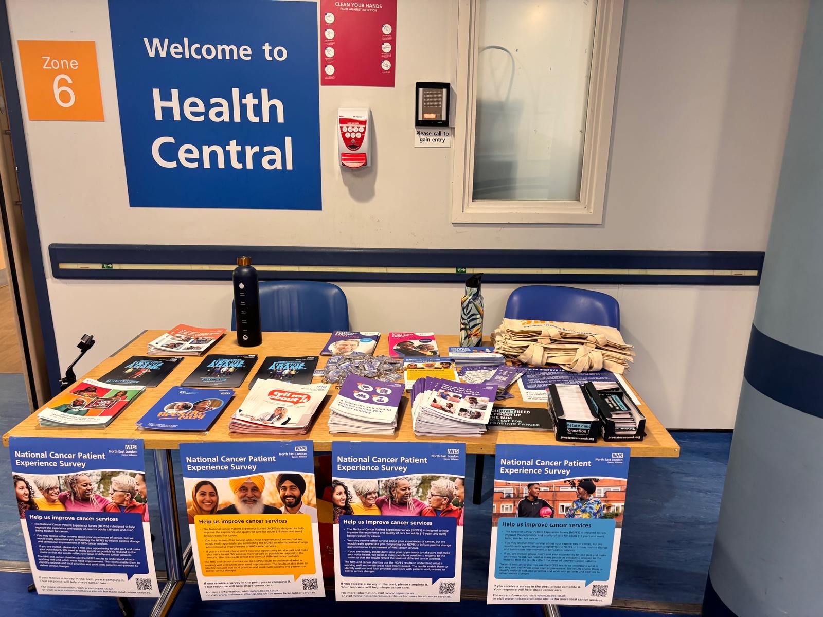 NCPES Uptake stall at Newham Hospital | North East London Cancer Alliance